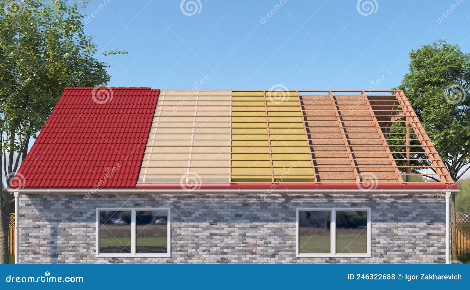 Roof Construction Worker Repair Home, Build Structure Fixing Rooftop ...