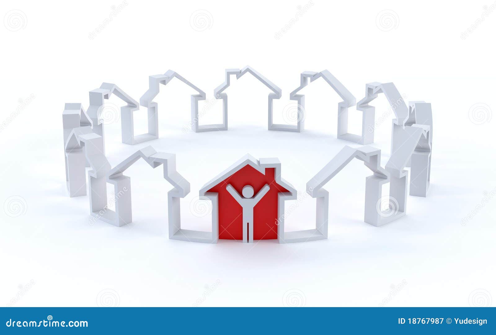 Concept with house shape stock illustration. Illustration of shape ...