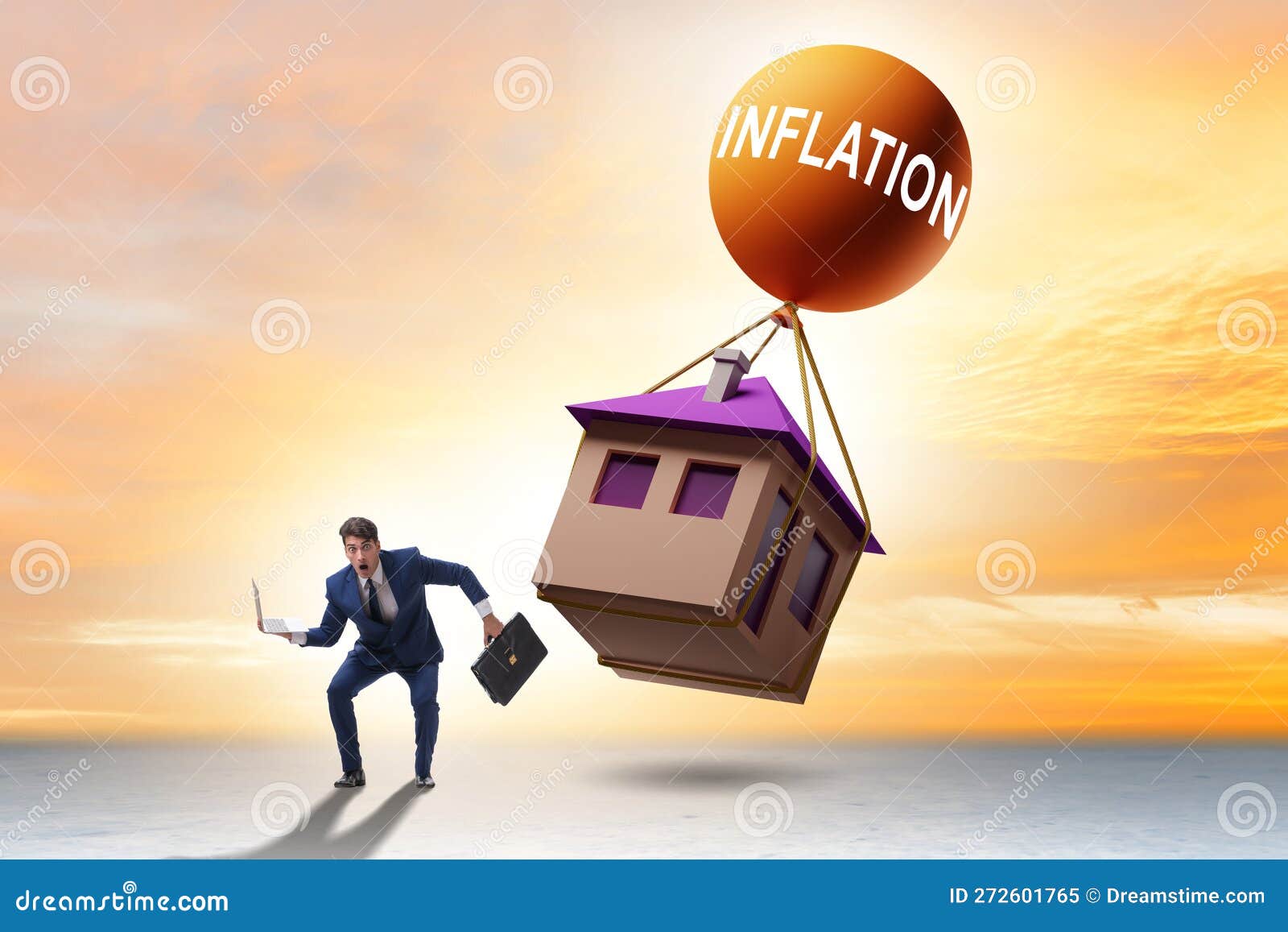Concept of Housing Prices Inflation Stock Image - Image of economic ...