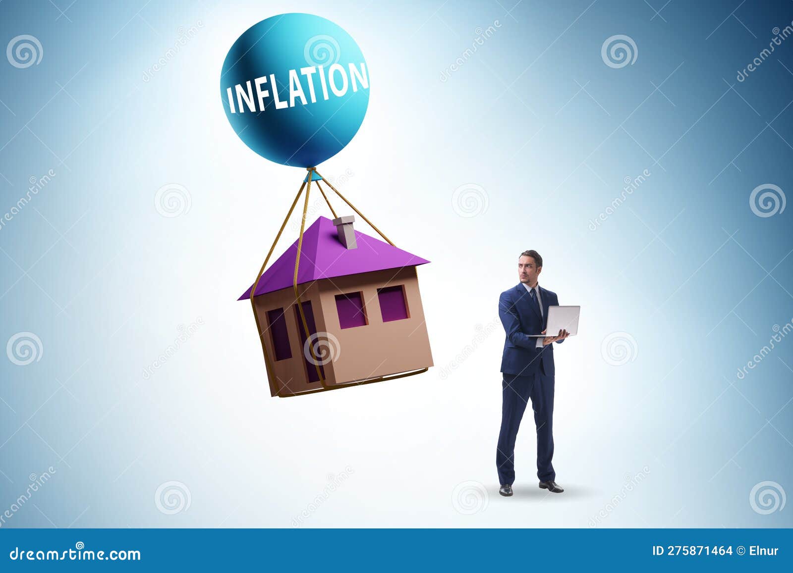 Concept of Housing Prices Inflation Stock Illustration - Illustration ...