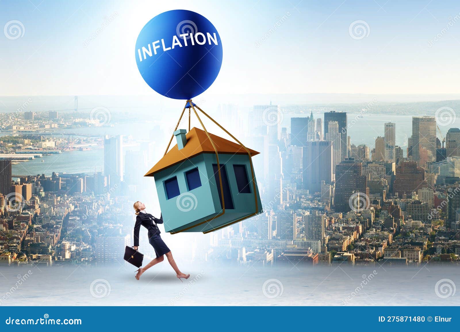 Concept of Housing Prices Inflation Stock Illustration - Illustration ...