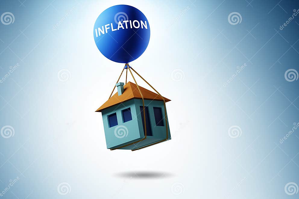 Concept of Housing Prices Inflation - 3d Rendering Stock Illustration ...