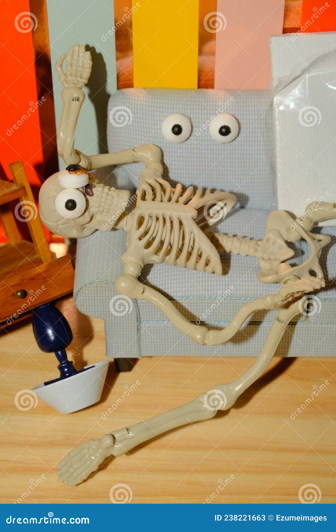 Artist Skeleton Overwhelmed Stock Image - Image of grief, concept ...