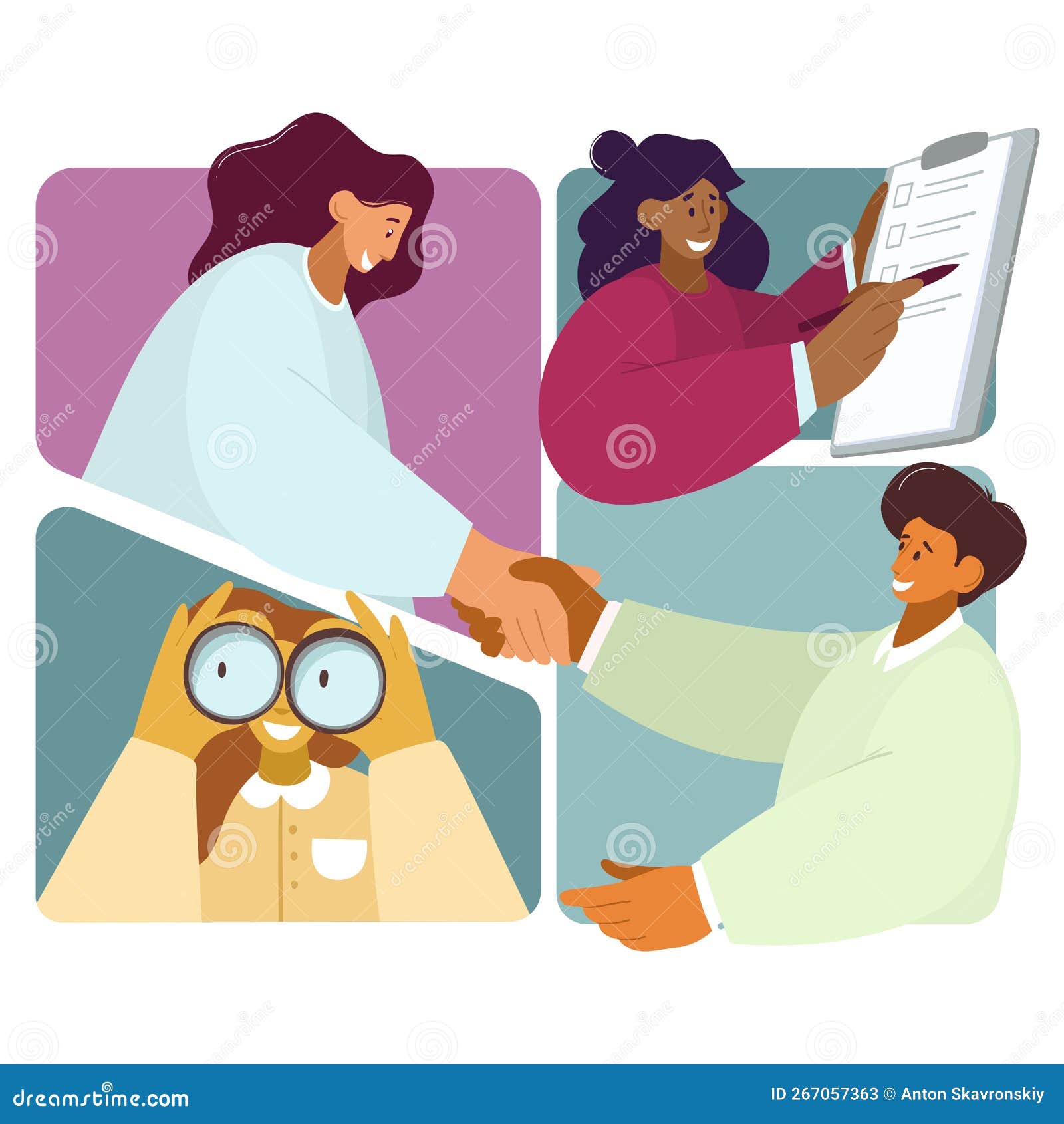 Concept of HR team stock vector. Illustration of binoculars - 267057363