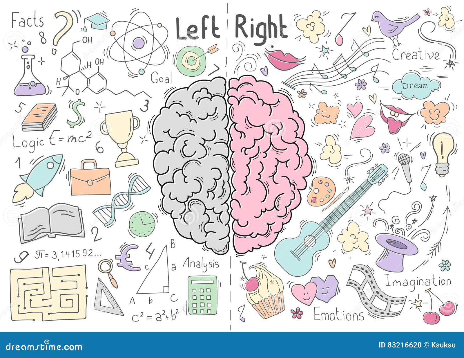 Concept of the human brain stock vector. Illustration of human - 83216620