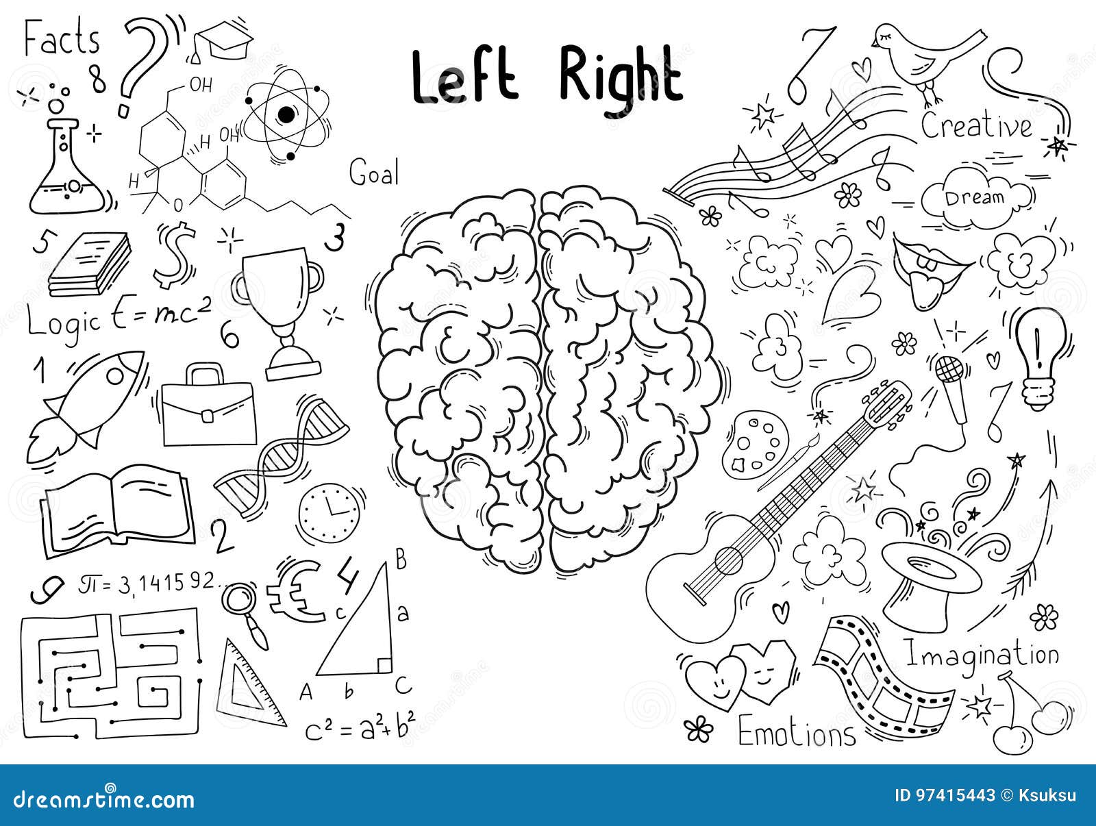 Concept of the human brain stock vector. Illustration of biology - 97415443