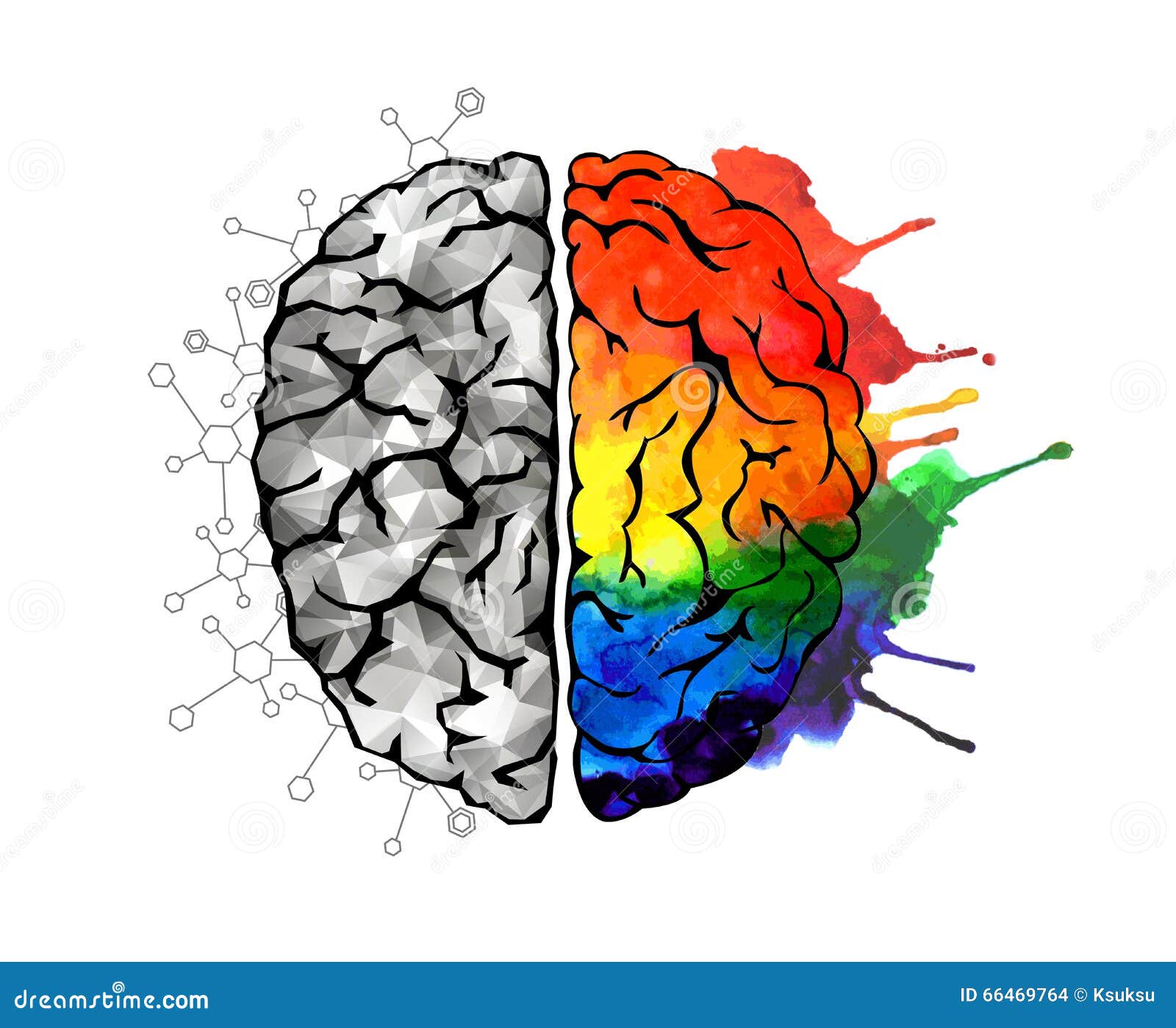Concept of the human brain stock illustration. Illustration of left ... Concept of the human brain stock illustration. Illustration of left ...