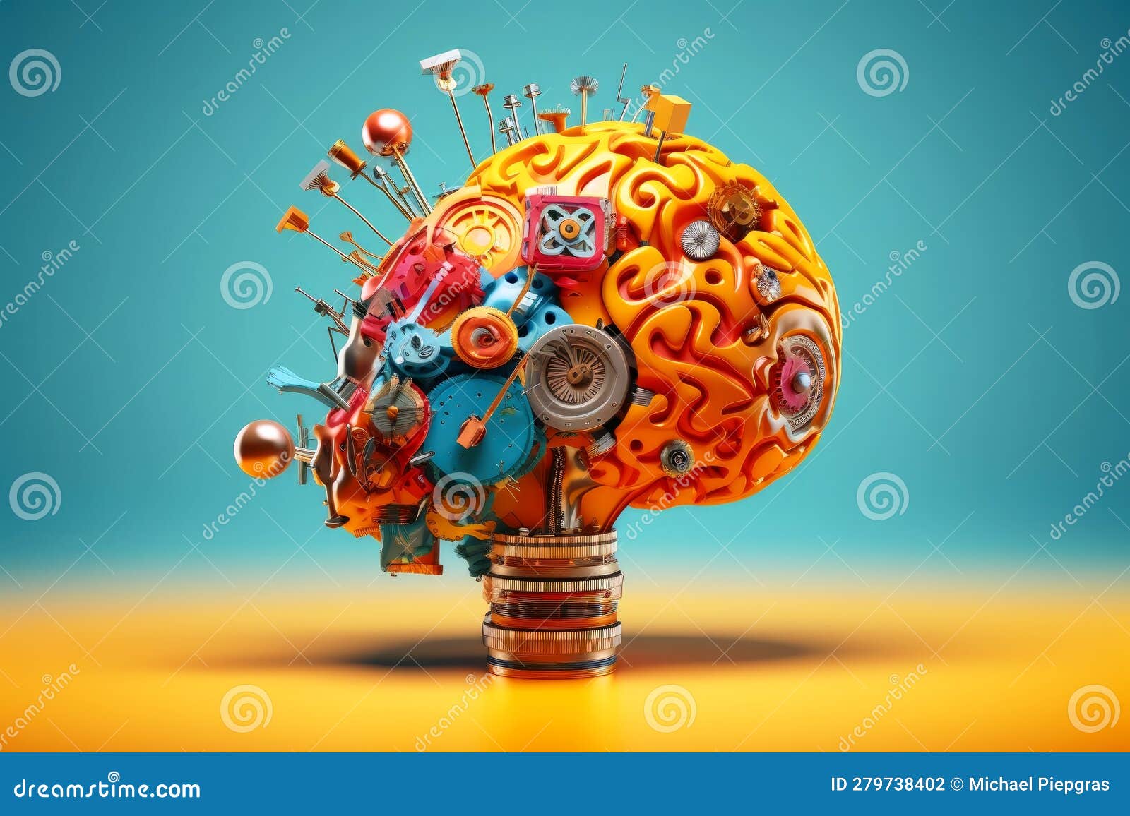 Concept of a Human Brain with Creativity in Action Created with ...