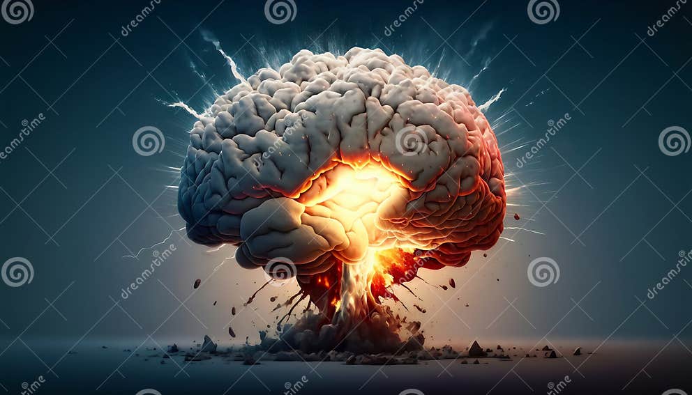 Concept of a Human Brain Exploding with Knowledge and Creativity ...