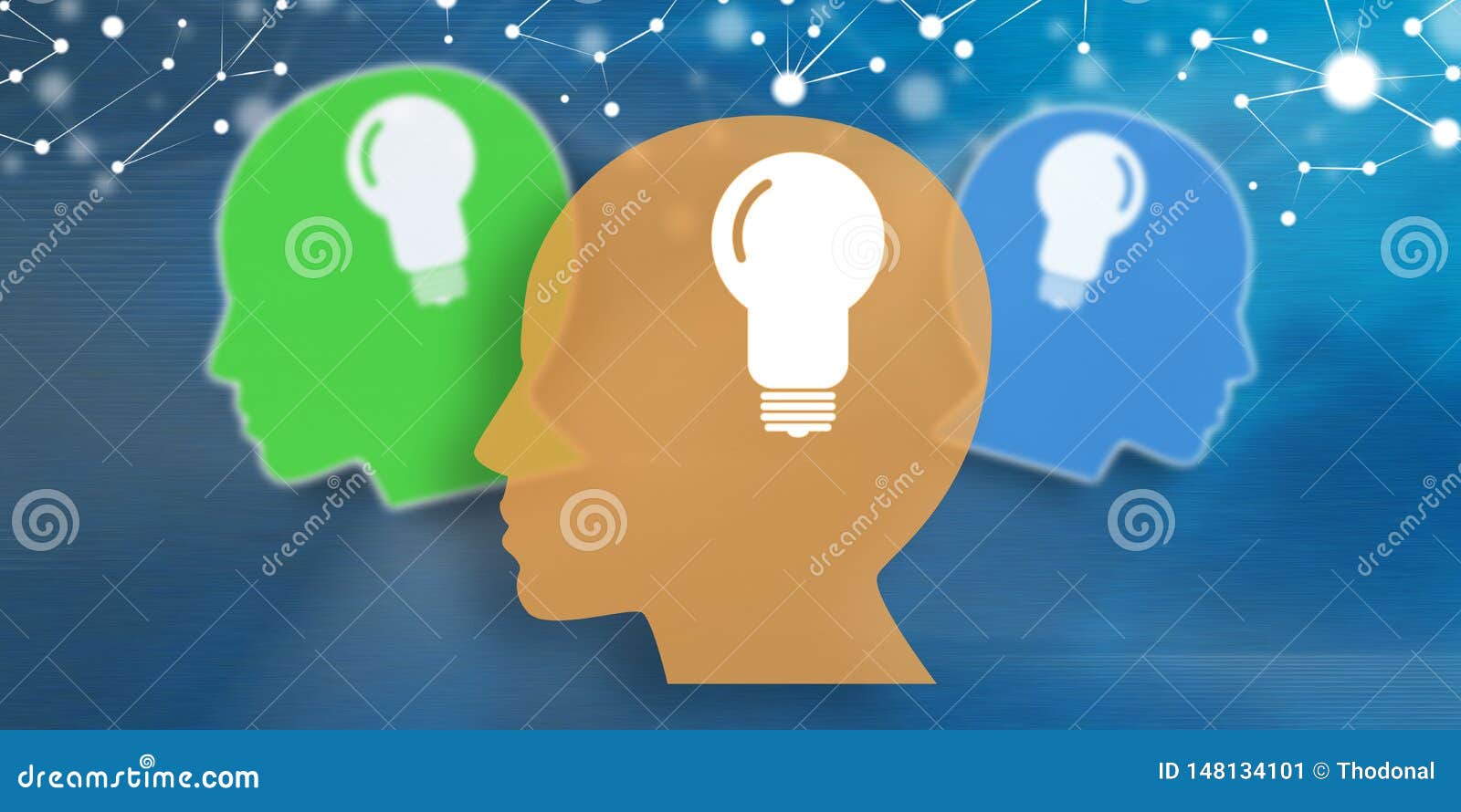 Concept of Human Brain Ideas Stock Illustration - Illustration of mind ...