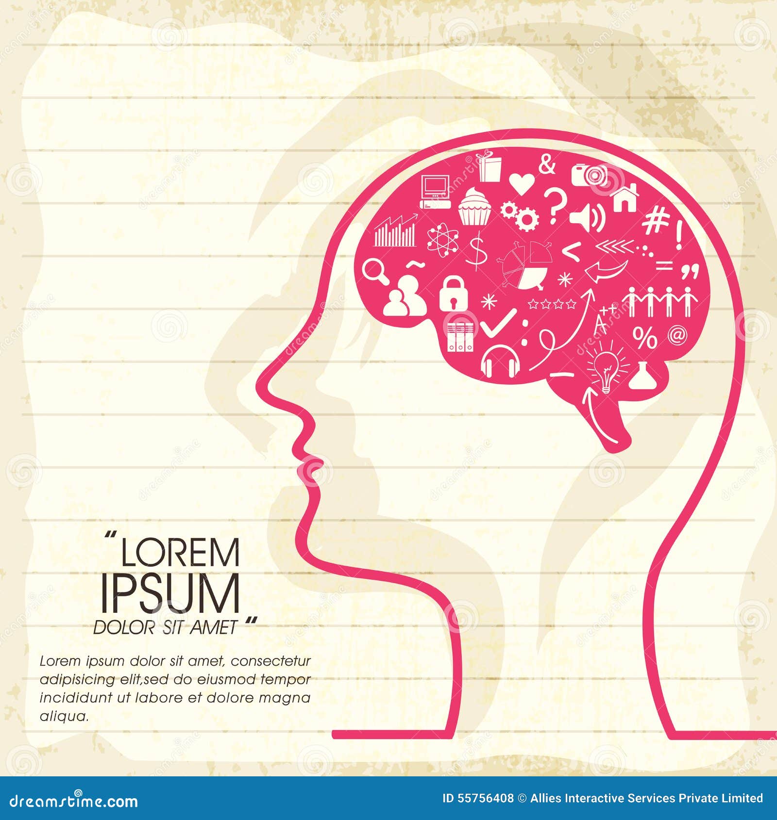 Concept of Human Brain Infographic. Stock Illustration - Illustration ...