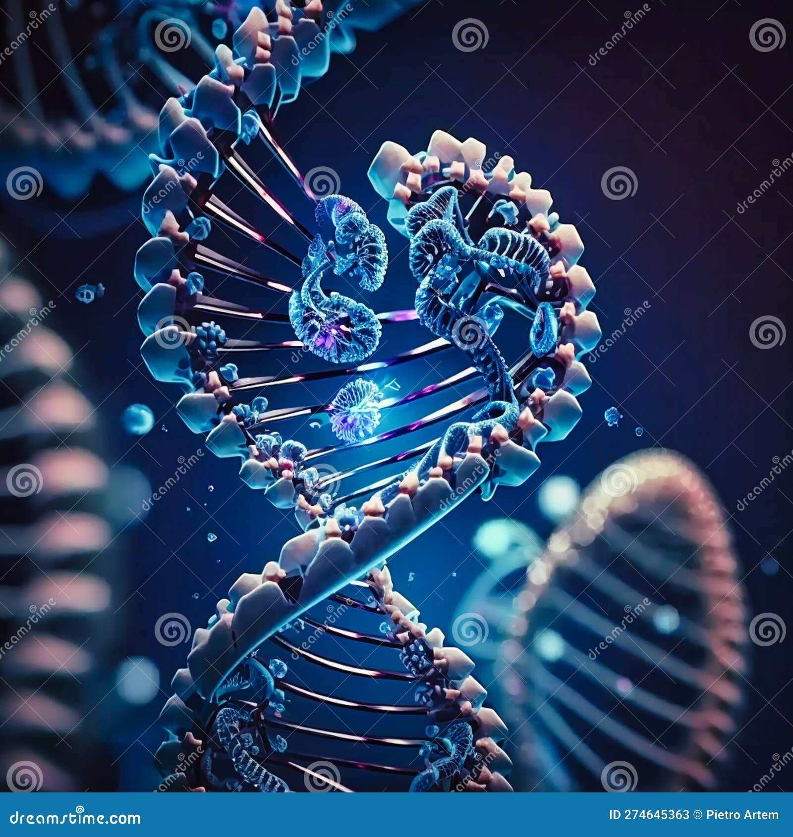The Concept of Human DNA Evolution in the Distant, Generative AI Stock ...