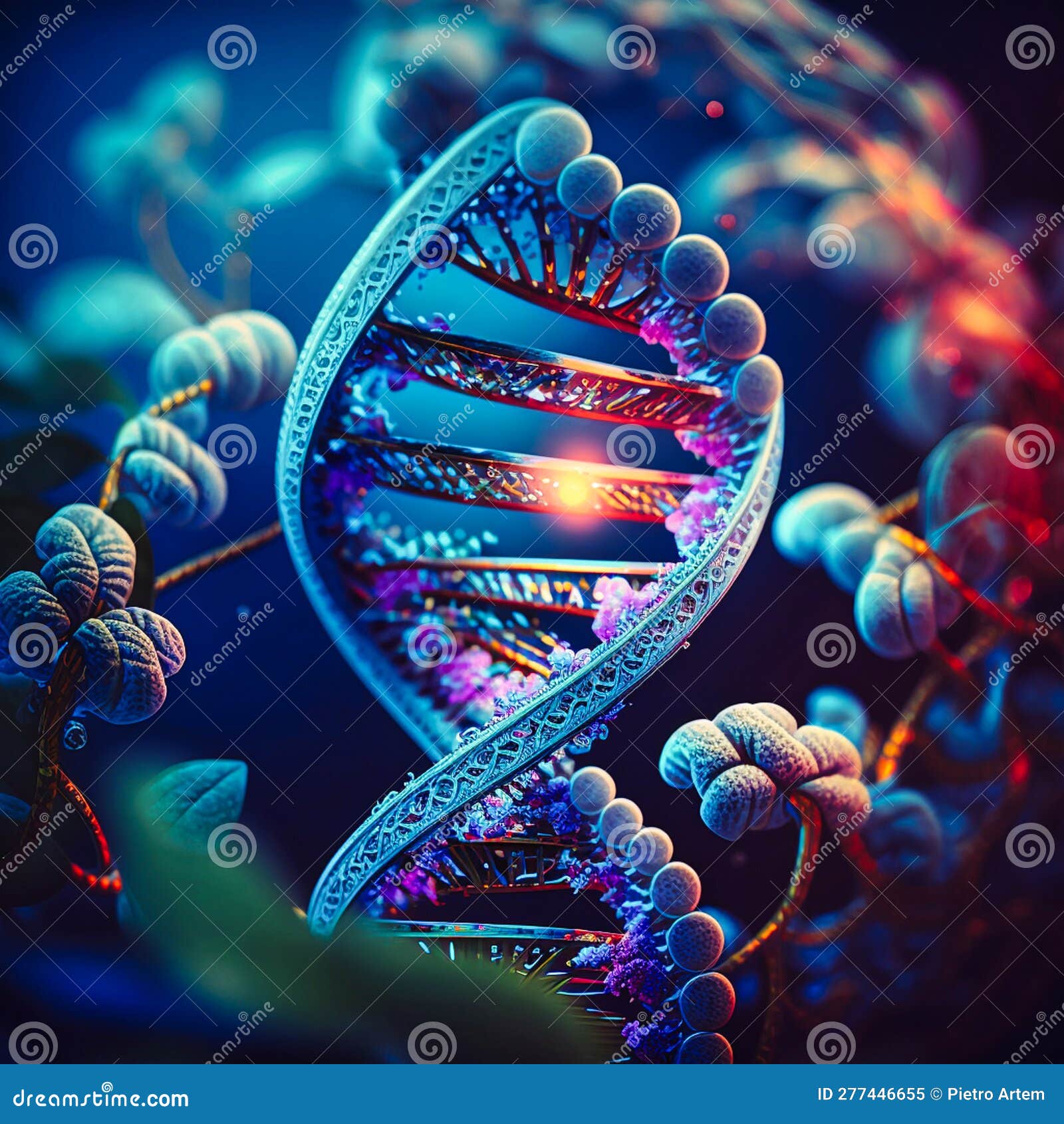 The Concept of Human DNA Evolution in the Distant, Generative AI Stock ...