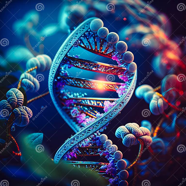 The Concept of Human DNA Evolution in the Distant, Generative AI Stock ...