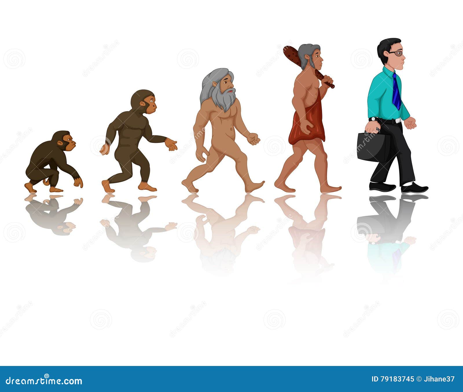 Concept Of Human Evolution From Ape To Man Royalty-Free Stock ...