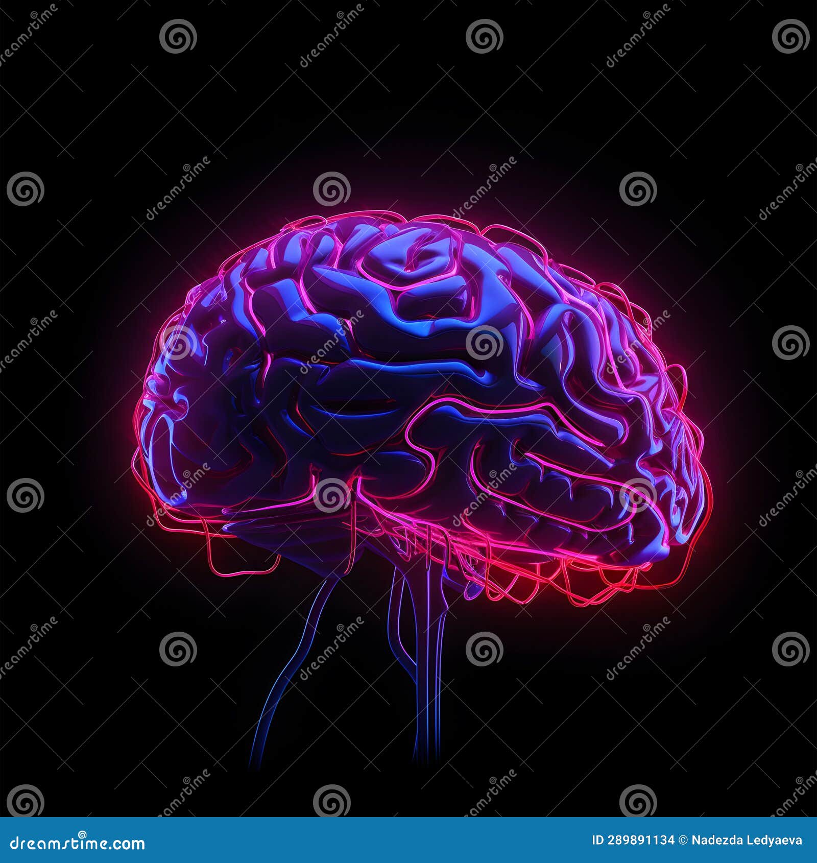 Concept of Human Intelligence with Nylon Light. Stock Illustration - Illustration of rendering ...