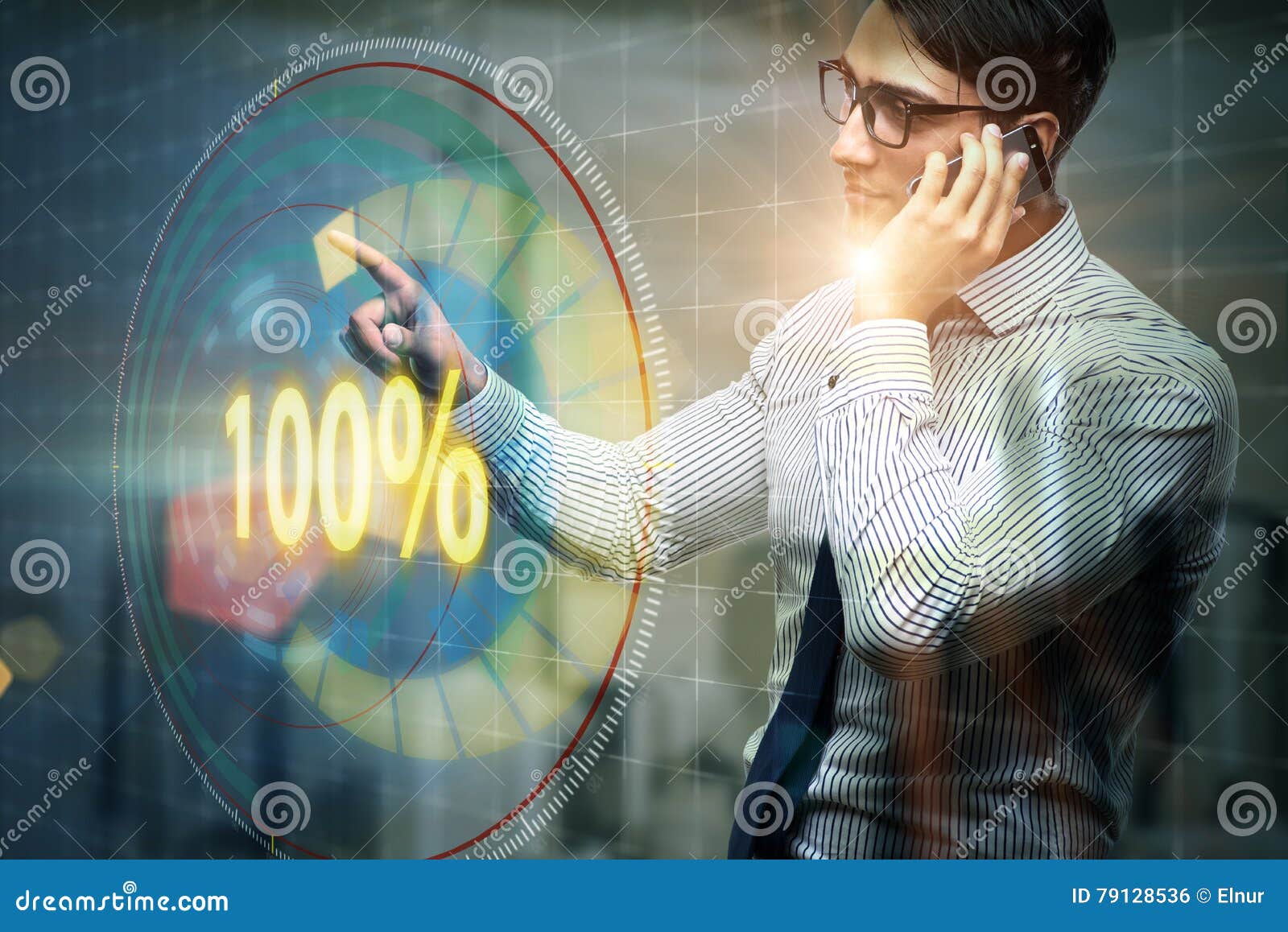 The Concept of Hundred Percent 100 Stock Illustration - Illustration of ...