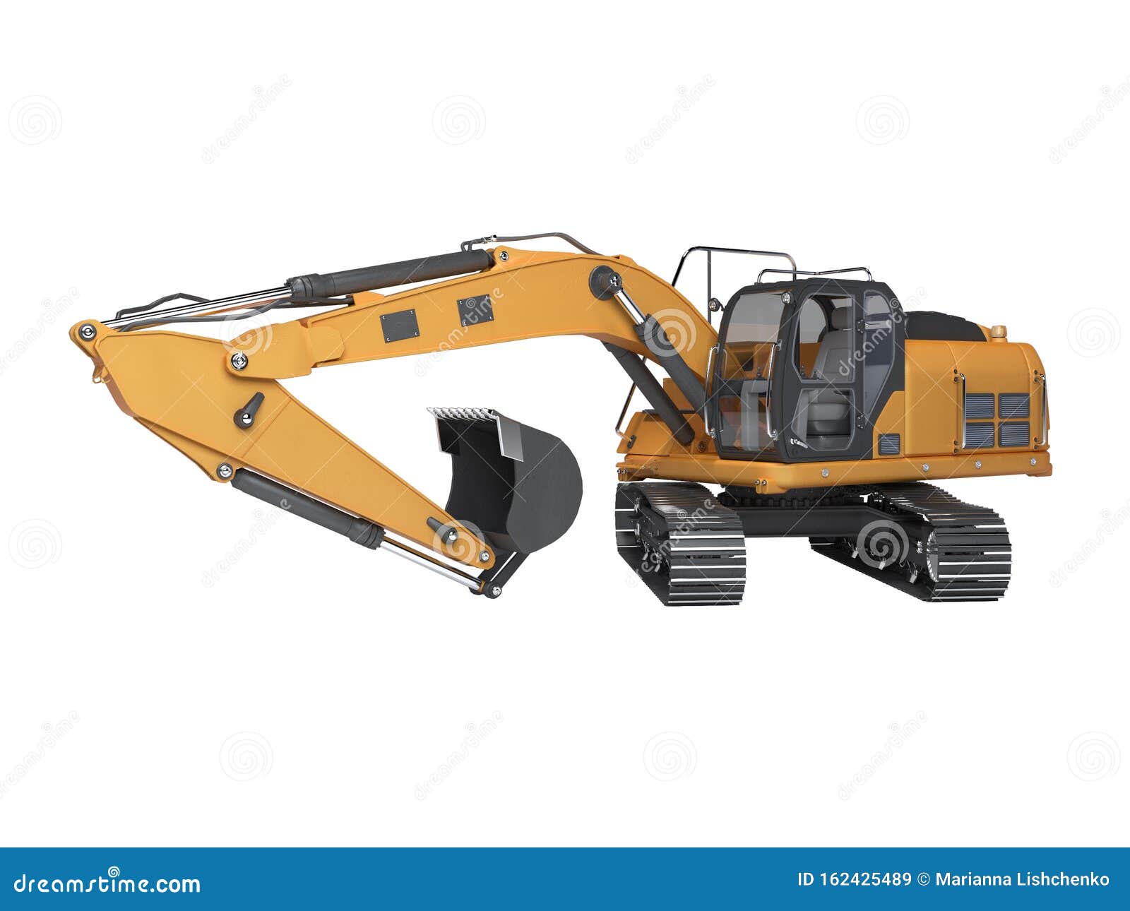 Detailed Backhoe Loader - Isolated On White Background. Vector ...