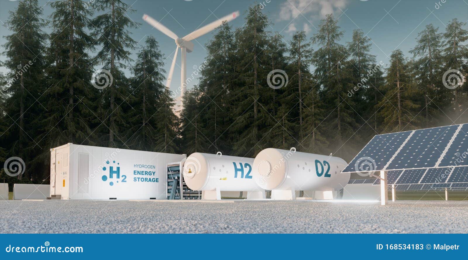 Concept of Hydrogen Energy Storage from Renewable Sources Stock ...