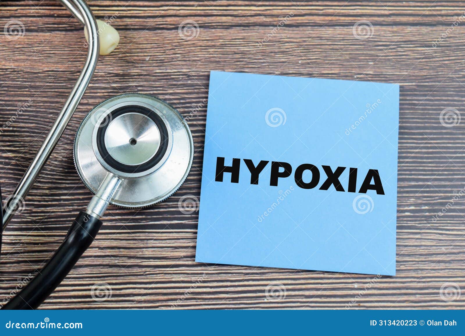 Concept of Hypoxia Write on Sticky Notes with Stethoscope Isolated on ...