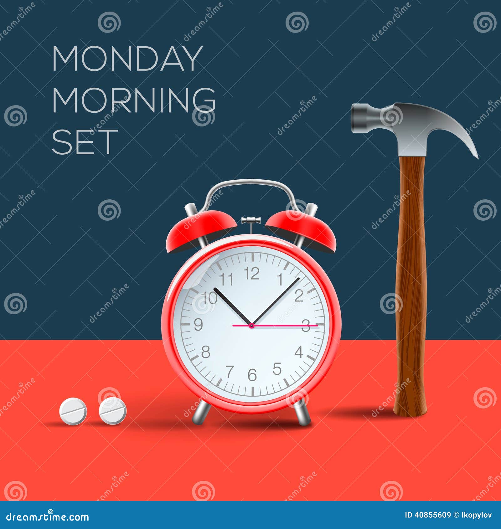 Wake Up It Is Monday Vector Illustration | CartoonDealer.com #81667752