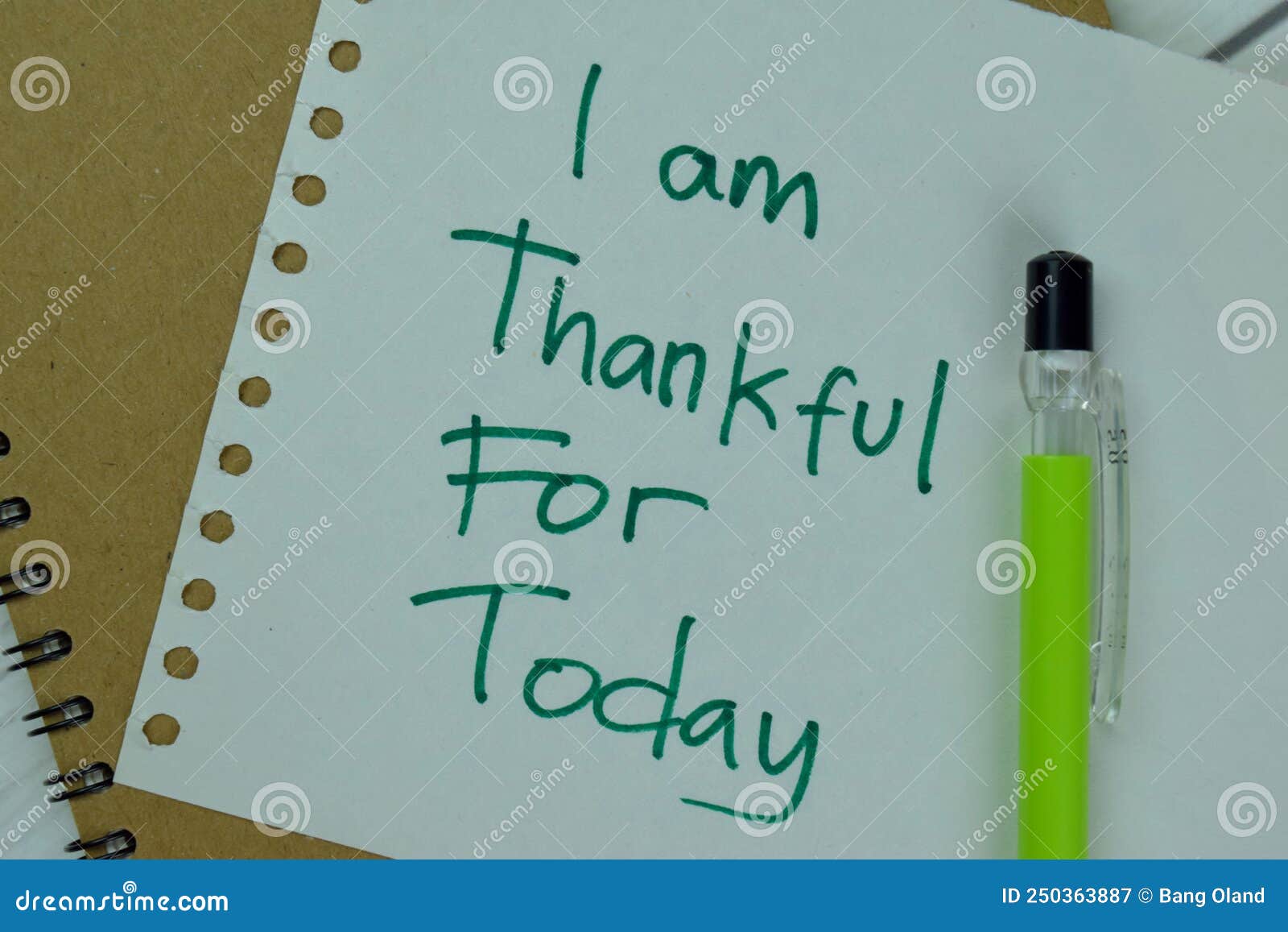 Concept of I am Thankful for Today Write on Sticky Notes Isolated on ...