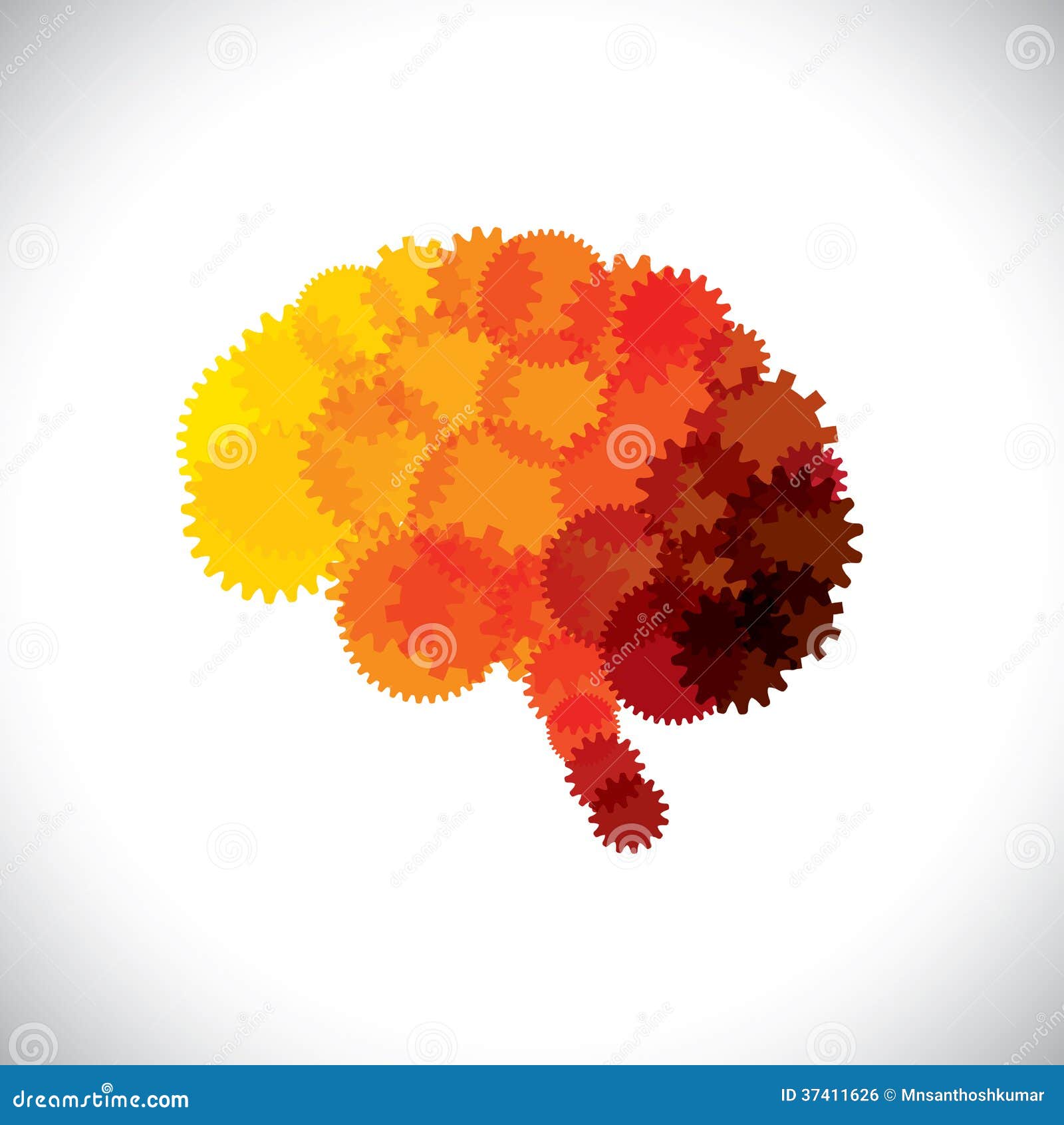 Concept Icon of Abstract Brain or Mind with Cogwheels Stock ...