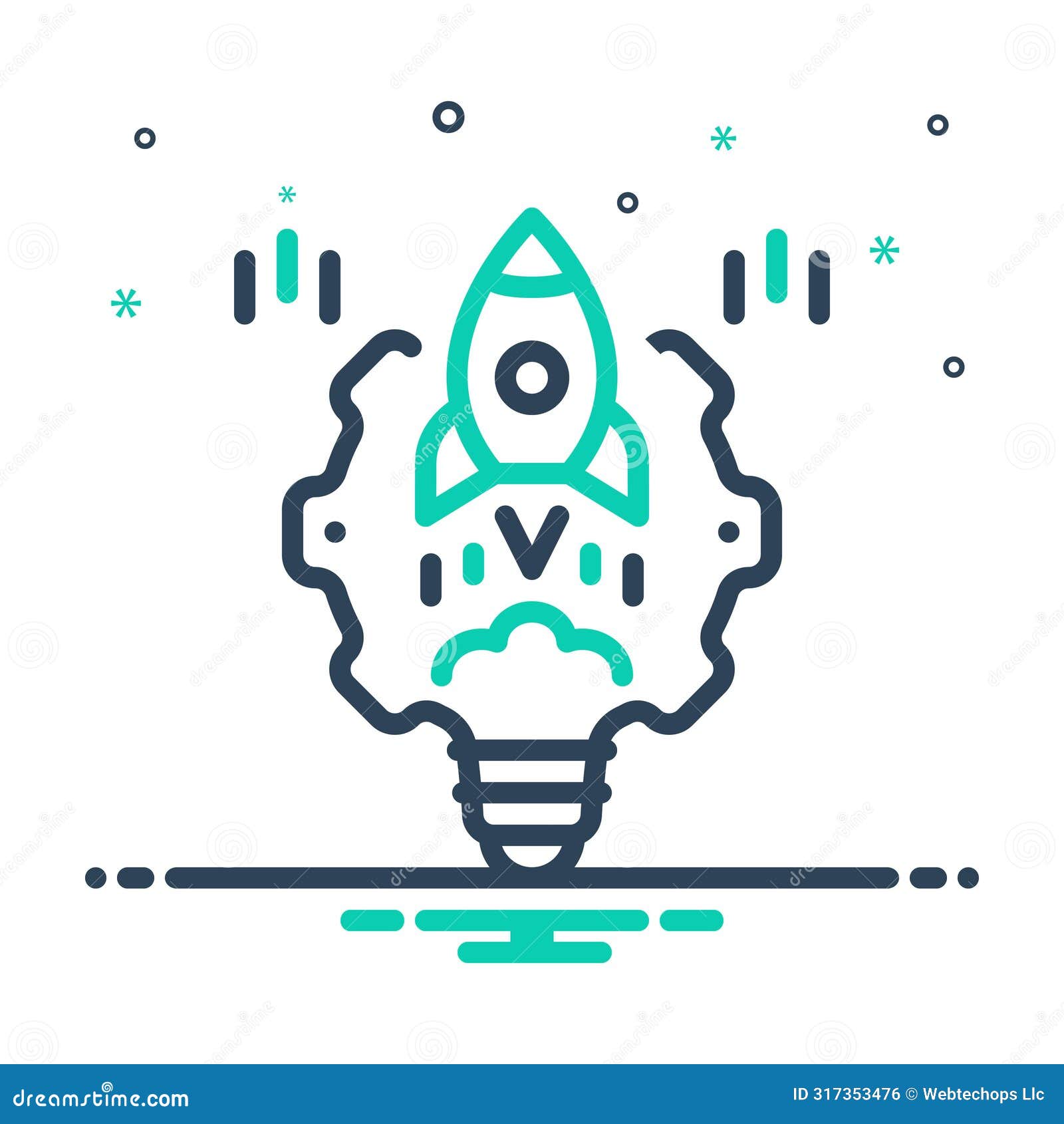 Mix Icon for Concept, Inventor and Rocket Stock Vector - Illustration ...