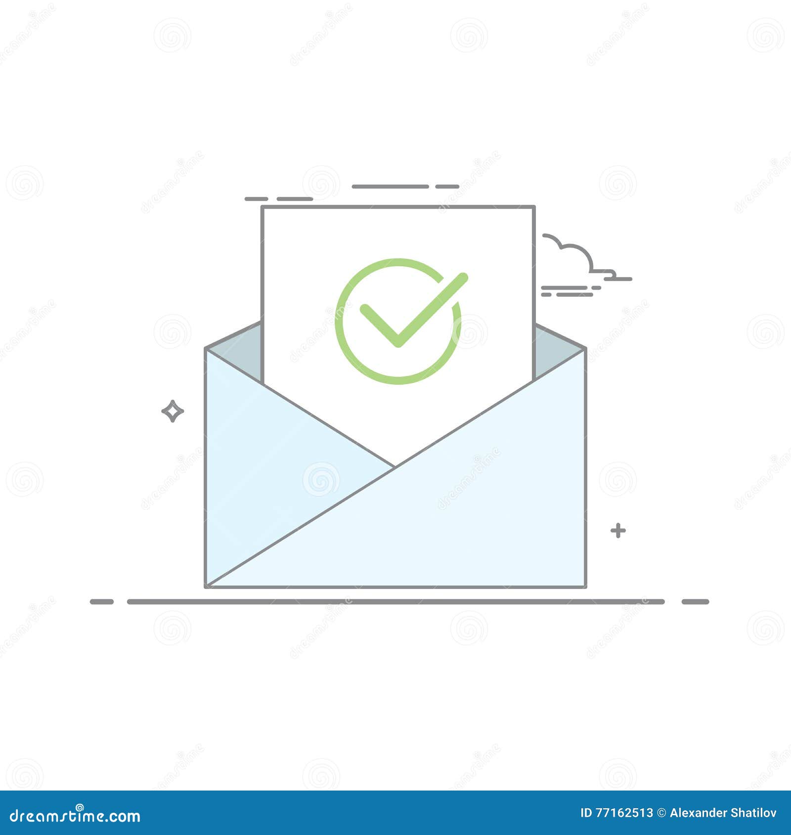 Concept Icon Open an Email with a Sheet of Paper and the Image of a ...