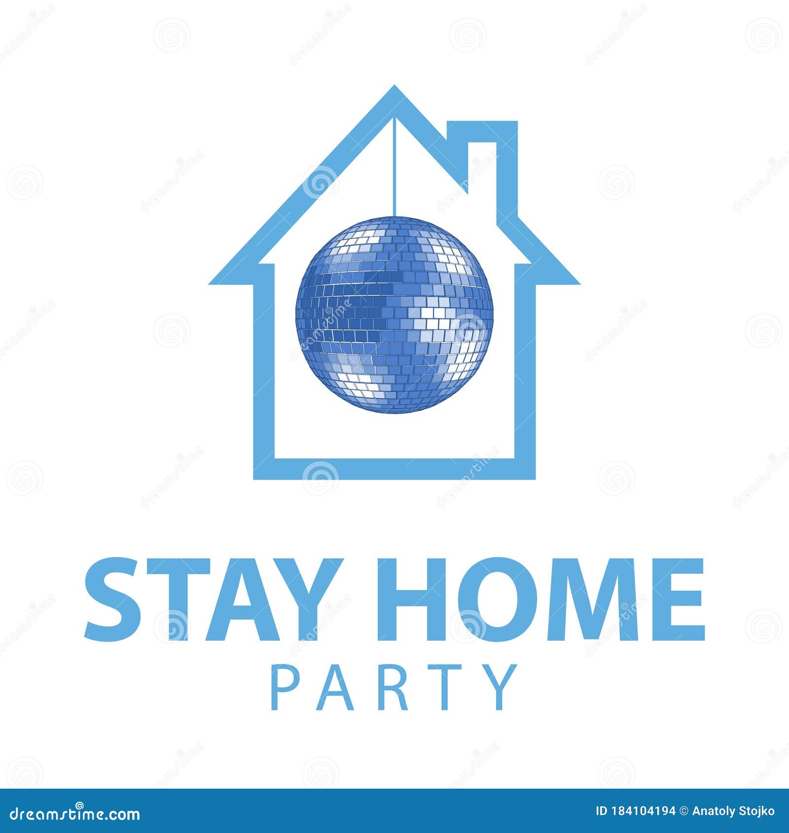 Concept Icon Stay Home for Party in Safe Stock Vector - Illustration of ...