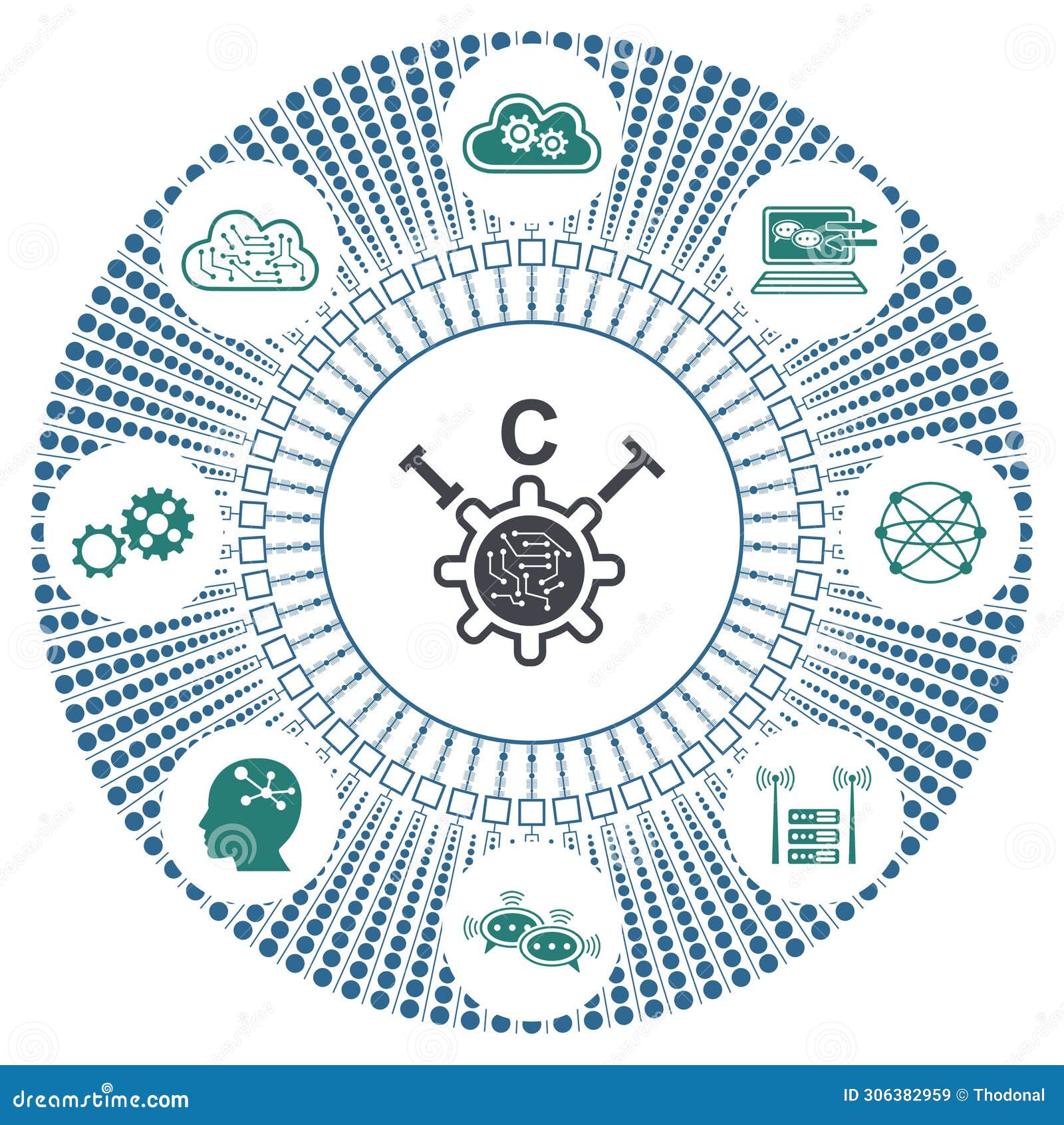 Concept of ict stock illustration. Illustration of website - 306382959