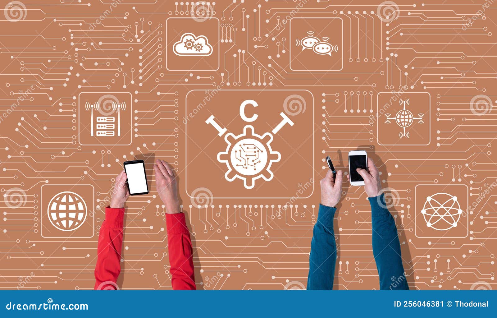 Concept of ict stock image. Image of server, business - 256046381