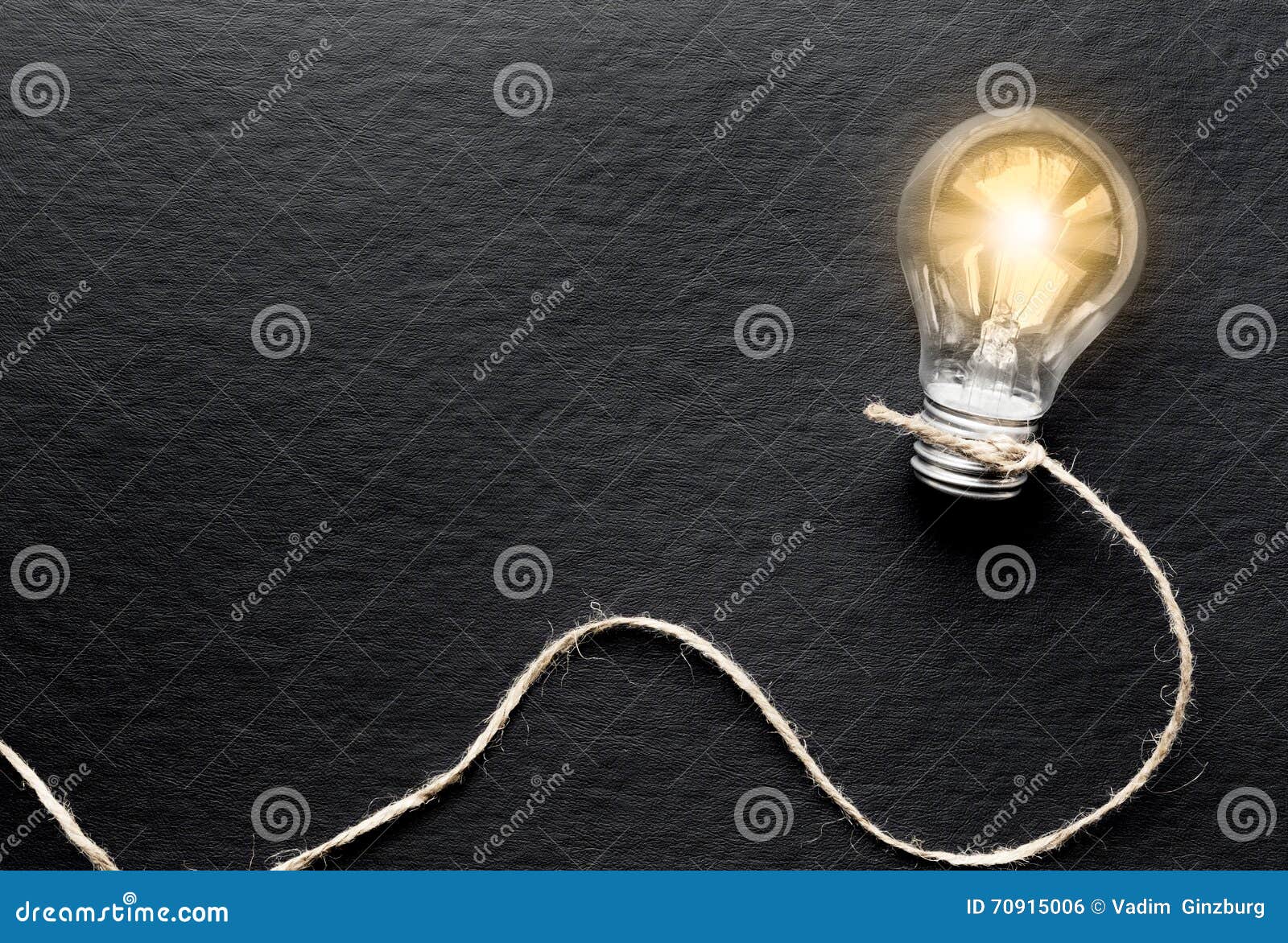 Concept of Idea Illustration Lit Lamp on Black Background Stock Photo ...