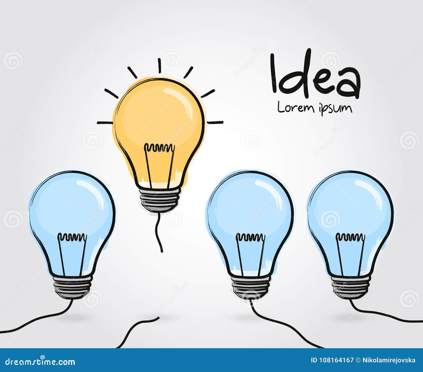 Concept of Idea and Innovation. Doodle Hand Drawn Sign. Vector. Stock ...