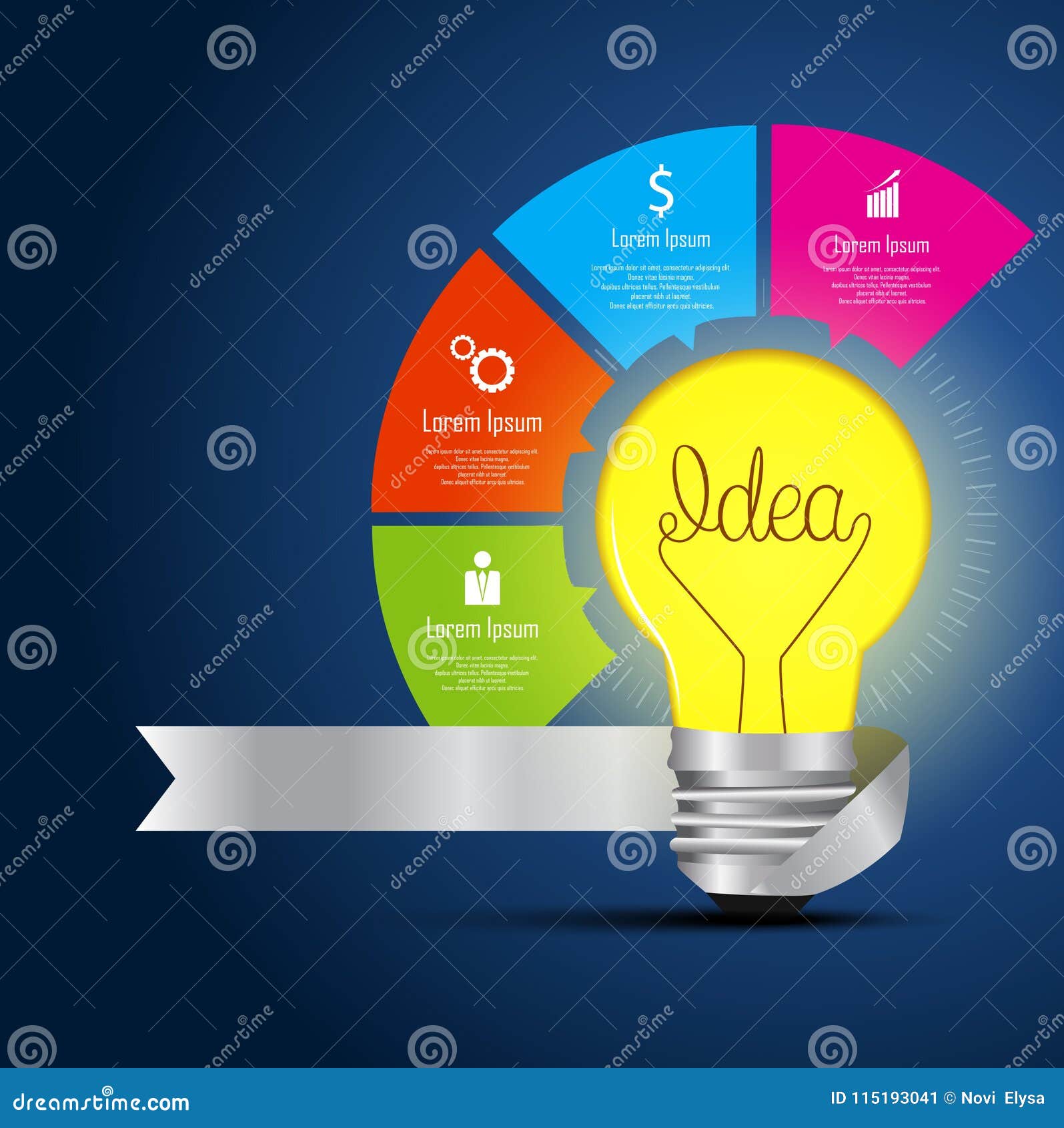 Concept Idea Light Bulb Info Graphics Design Template Stock Vector ...
