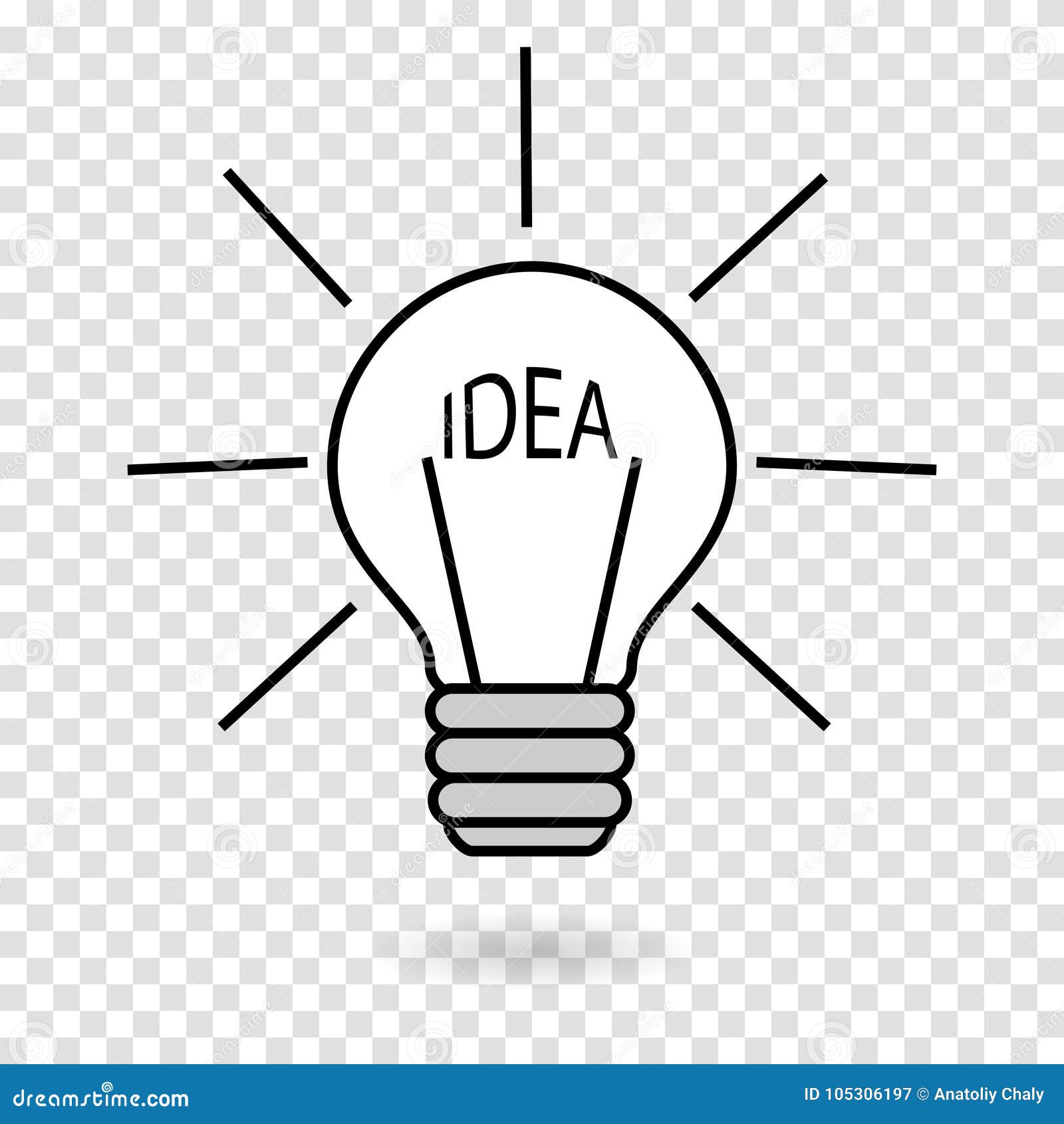 Concept-idea, the Light on a Hand-drawn Lamp Turns on Stock Vector ...