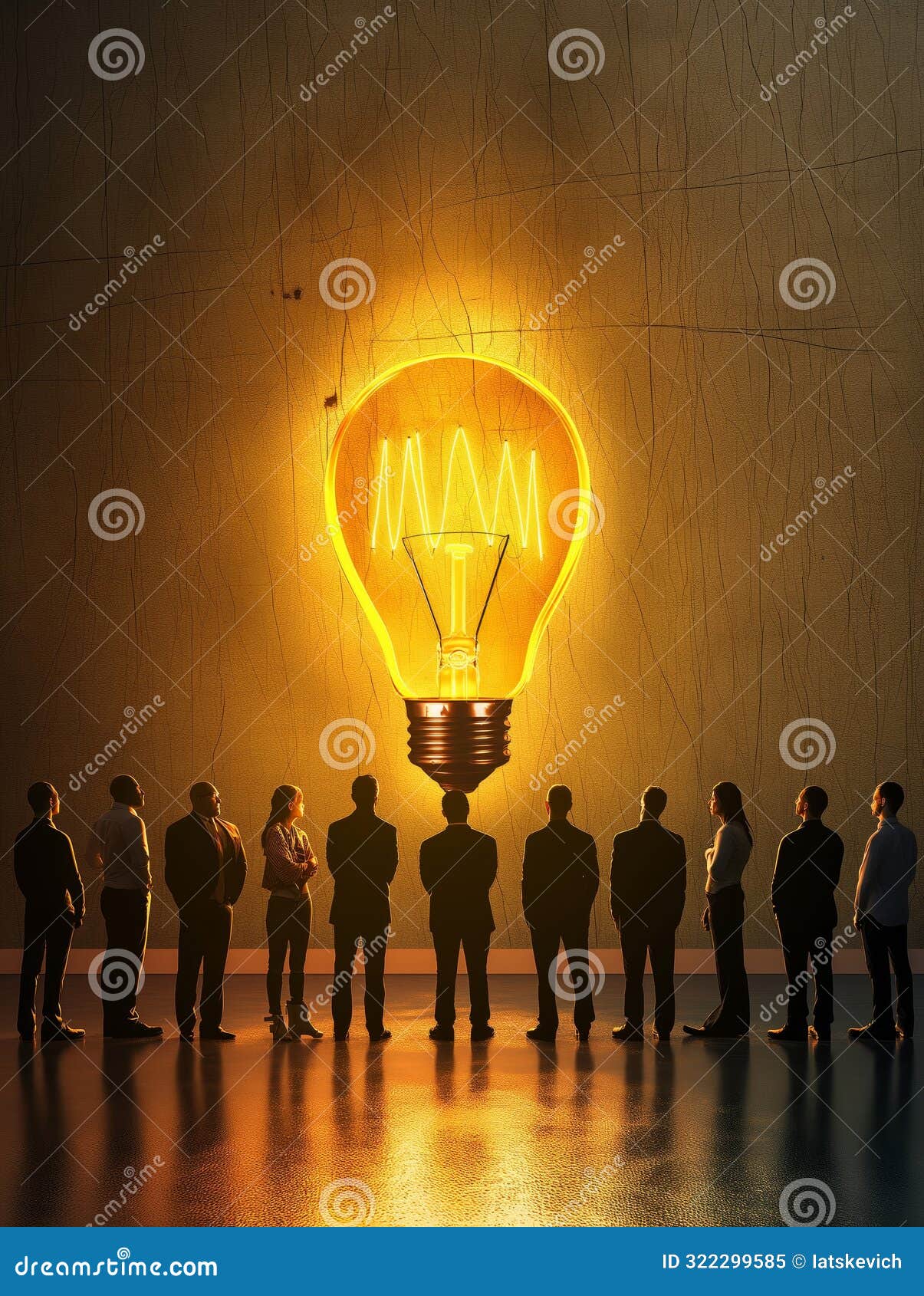 A Visualization of an Idea. a Large Colored Light Bulb. Brainstorming ...