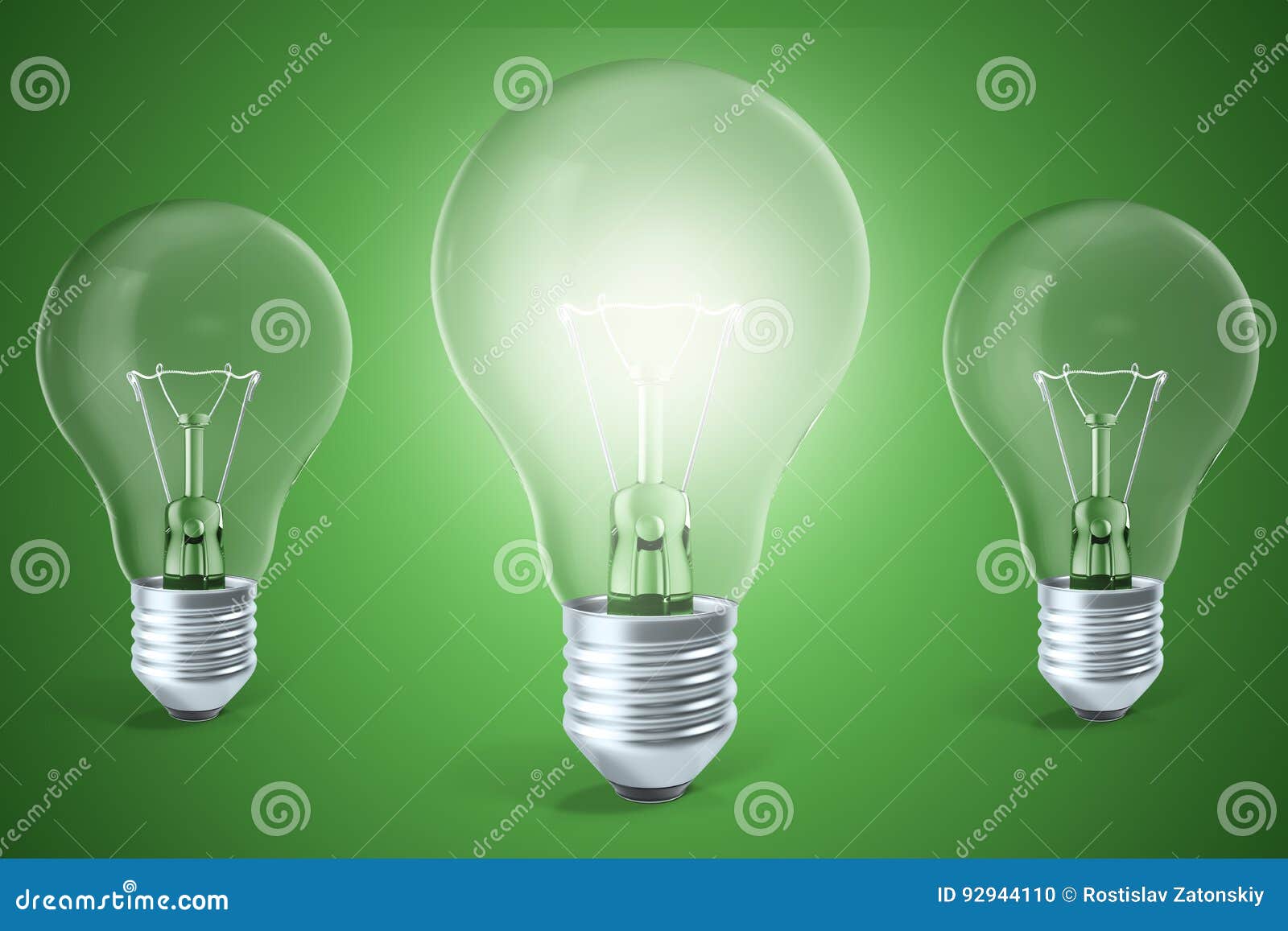 Concept of Ideas, Innovation, a Glowing Light Bulb in the Center. 3d ...