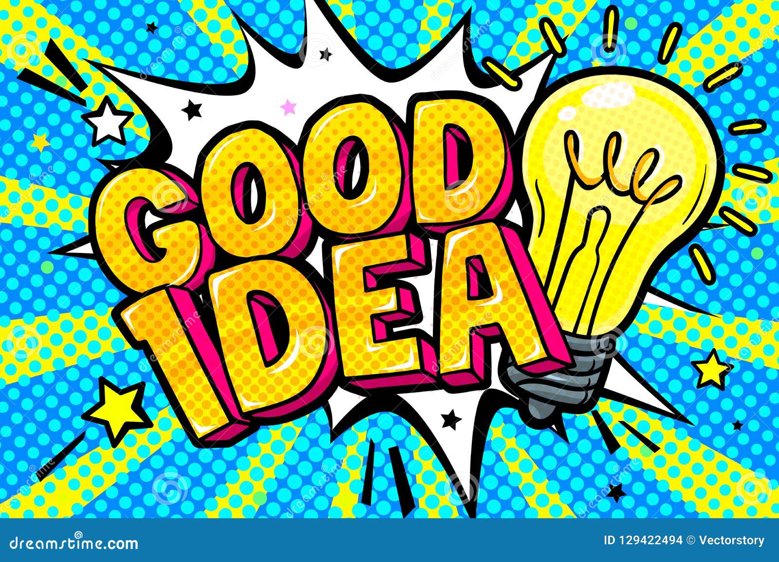 Concept Idee Bericht Goed Idee in Pop-artstijl Vector Illustratie ...