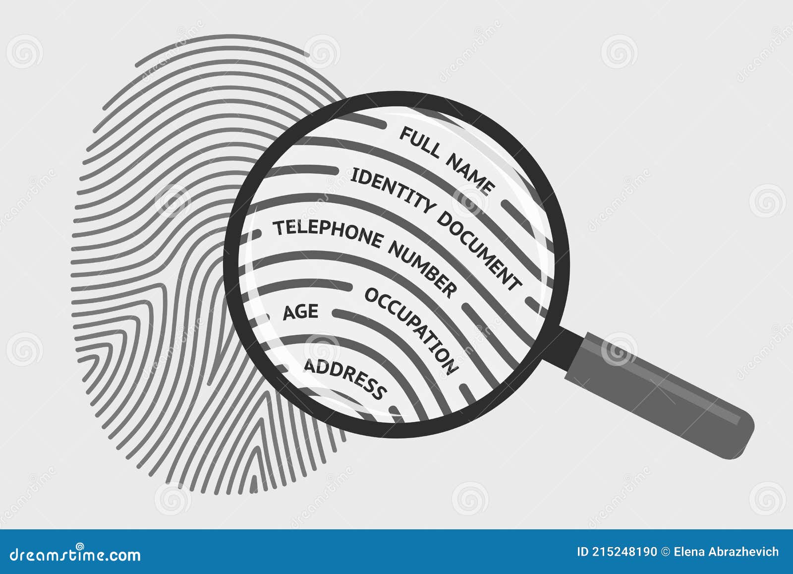 Concept of Identification of Person Using Fingerprint Stock Vector ...