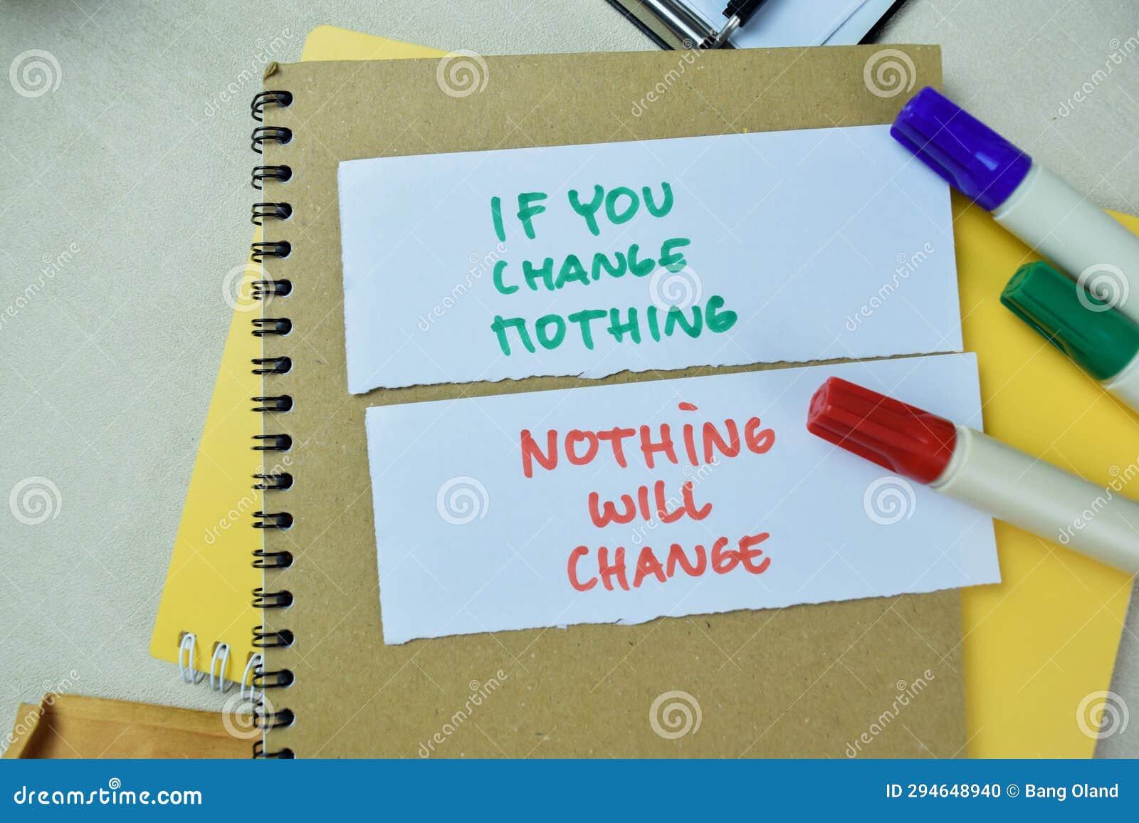 Concept of If You Change Nothing, Nothing Will Change Write on Sticky ...