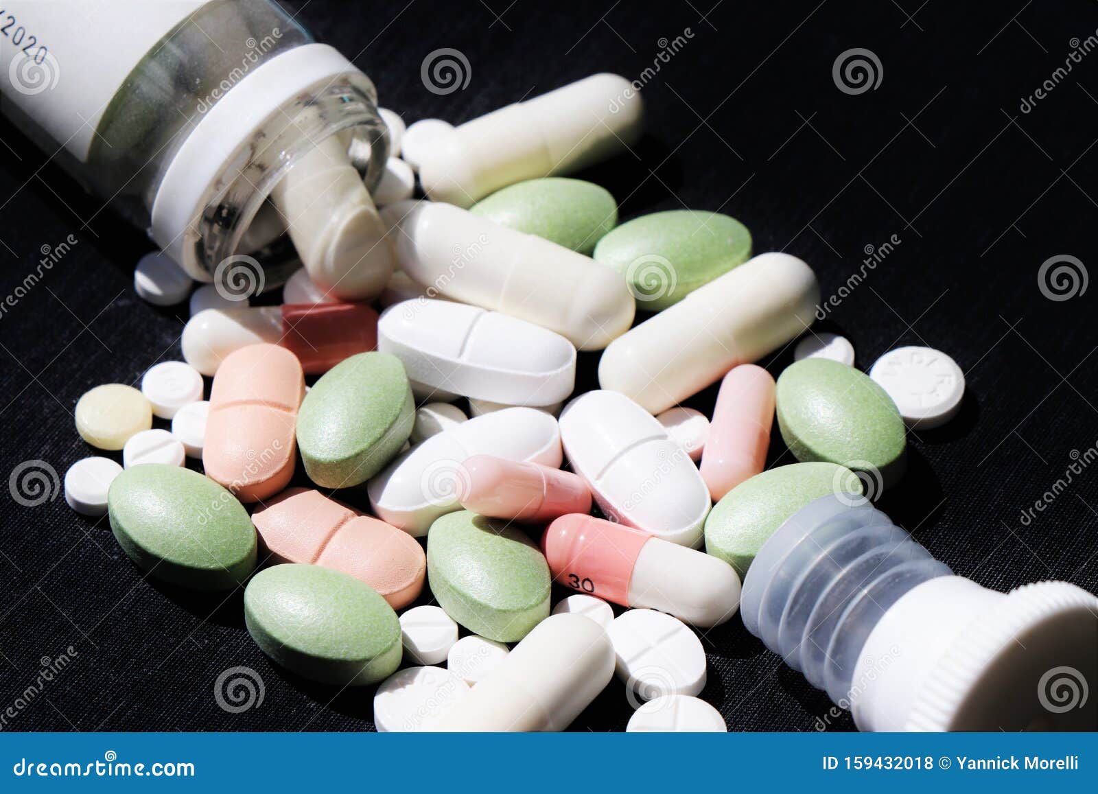Close Up of Different Types of Pills. Stock Photo - Image of painkiller ...