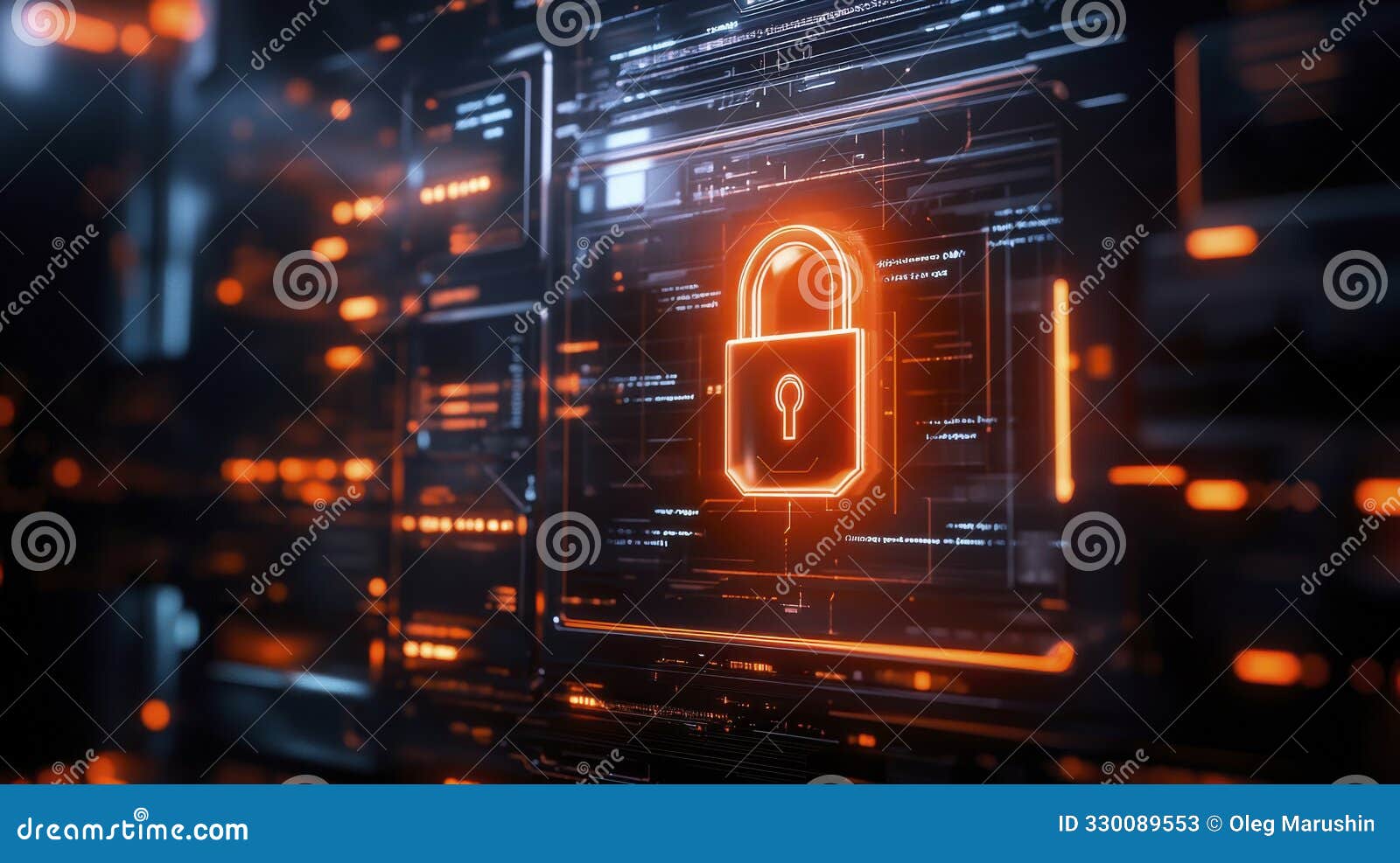 Advanced Digital Lock Displayed on Computer Screen, Representing ...