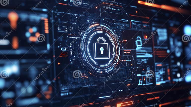 Advanced Digital Lock Displayed on Computer Screen, Representing ...