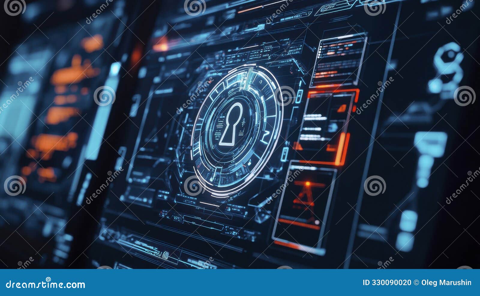 Advanced Digital Lock Displayed on Computer Screen, Representing ...