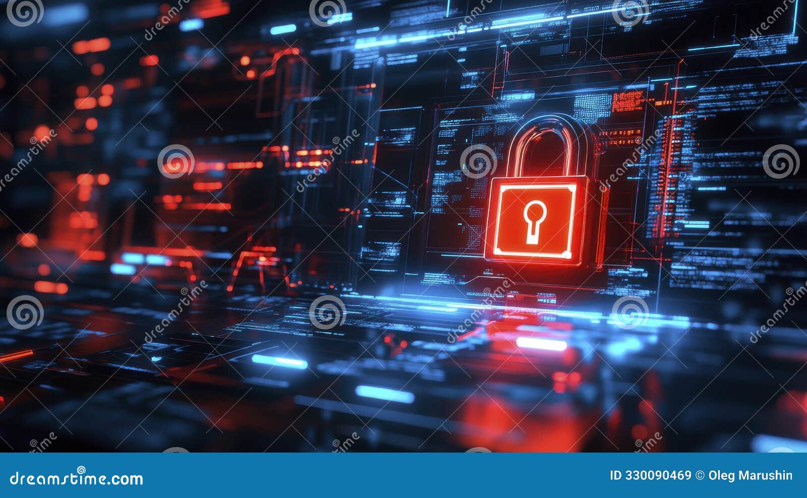 Advanced Digital Lock Displayed on Computer Screen, Representing ...