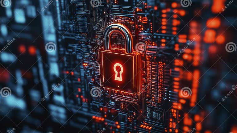 Advanced Digital Lock Displayed on Computer Screen, Representing ...