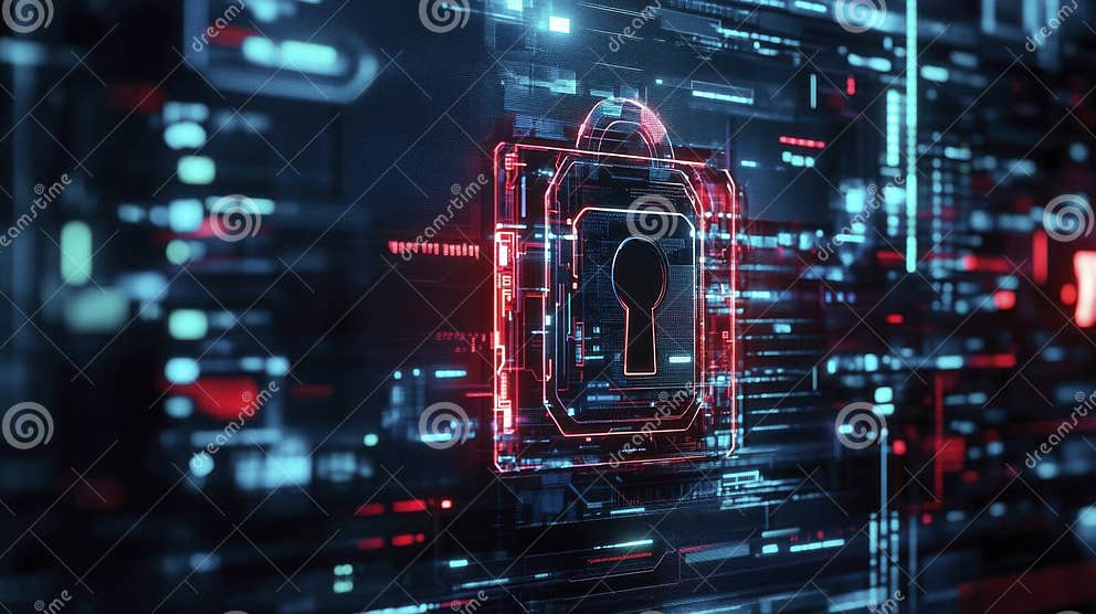 Advanced Digital Lock Displayed on Computer Screen, Representing ...