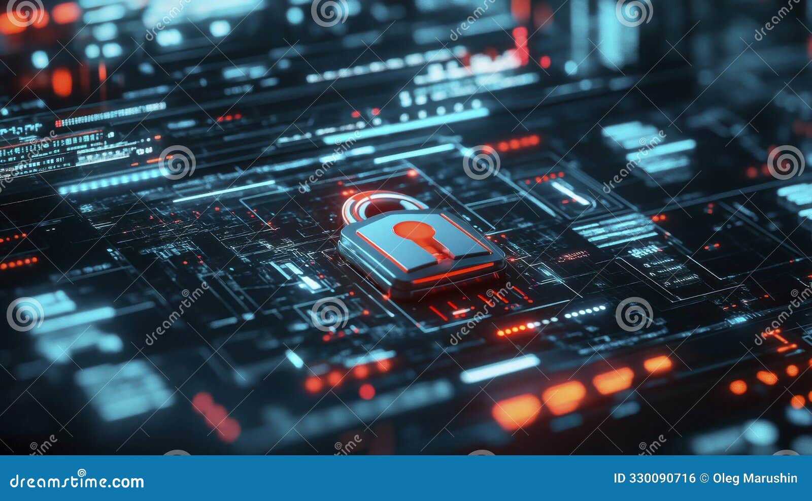 Advanced Digital Lock Displayed on Computer Screen, Representing ...