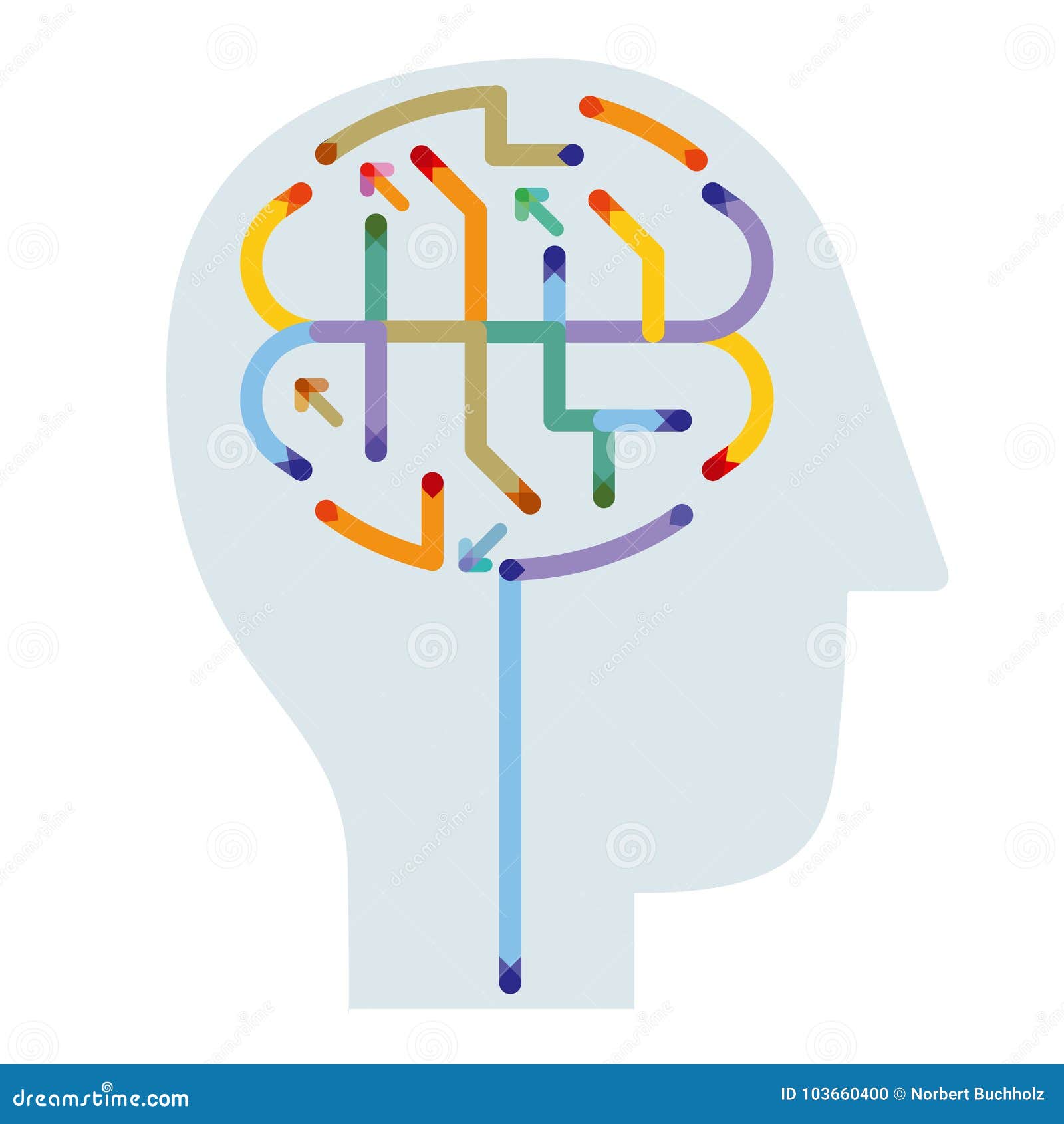 Thinking and Brain Illustration Stock Vector - Illustration of mental ...